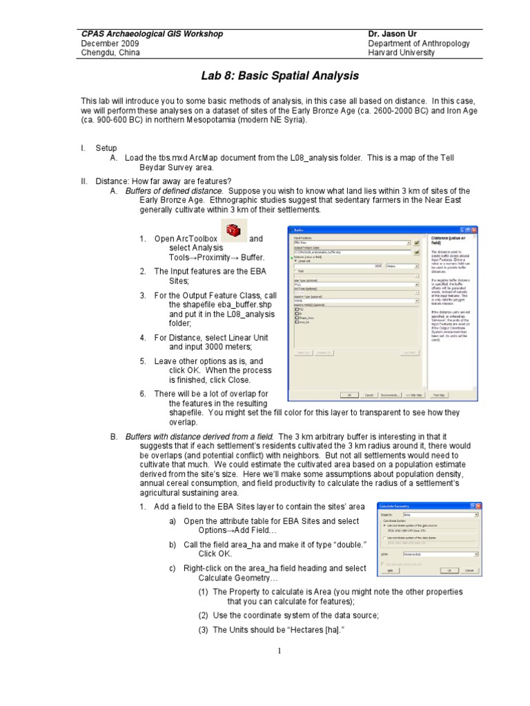 Lab 8: Basic Spatial Analysis: CPAS Archaeological GIS Workshop | Download Free PDF | Geographic ...
