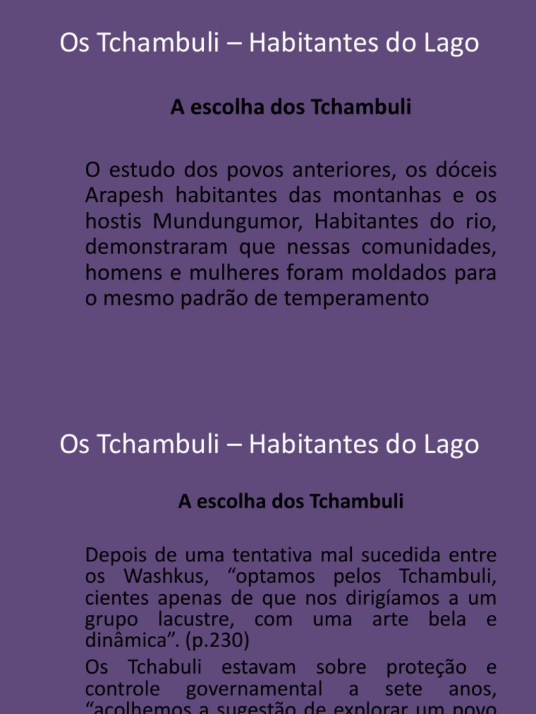 Os Tchambuli - Habitantes Do Lago | PDF | Feminilidade | Sociedade