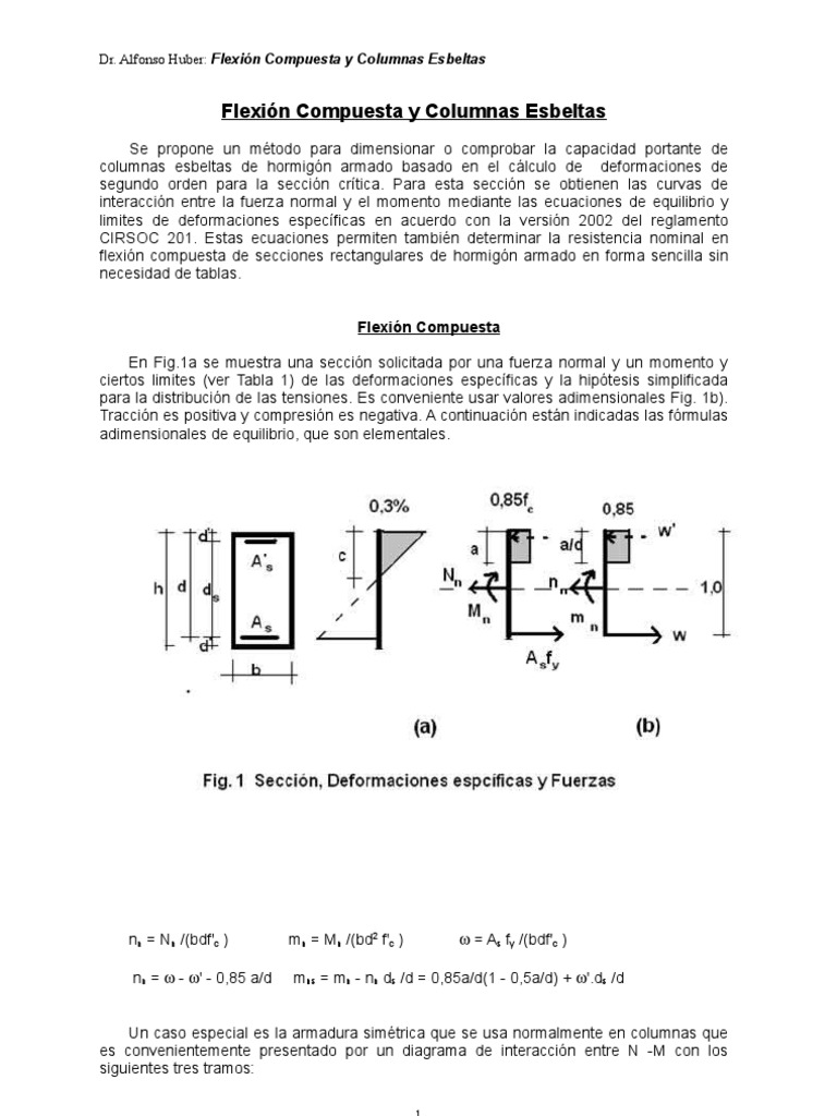HUBER Flexion Compuesta y Columnas | PDF | Concreto reforzado | Doblar
