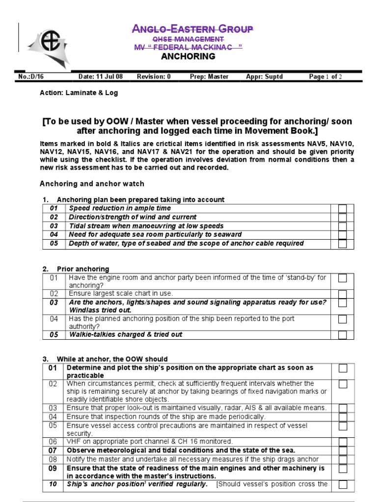 Anchoring and What Precautions To Take | PDF | Anchor | Ships