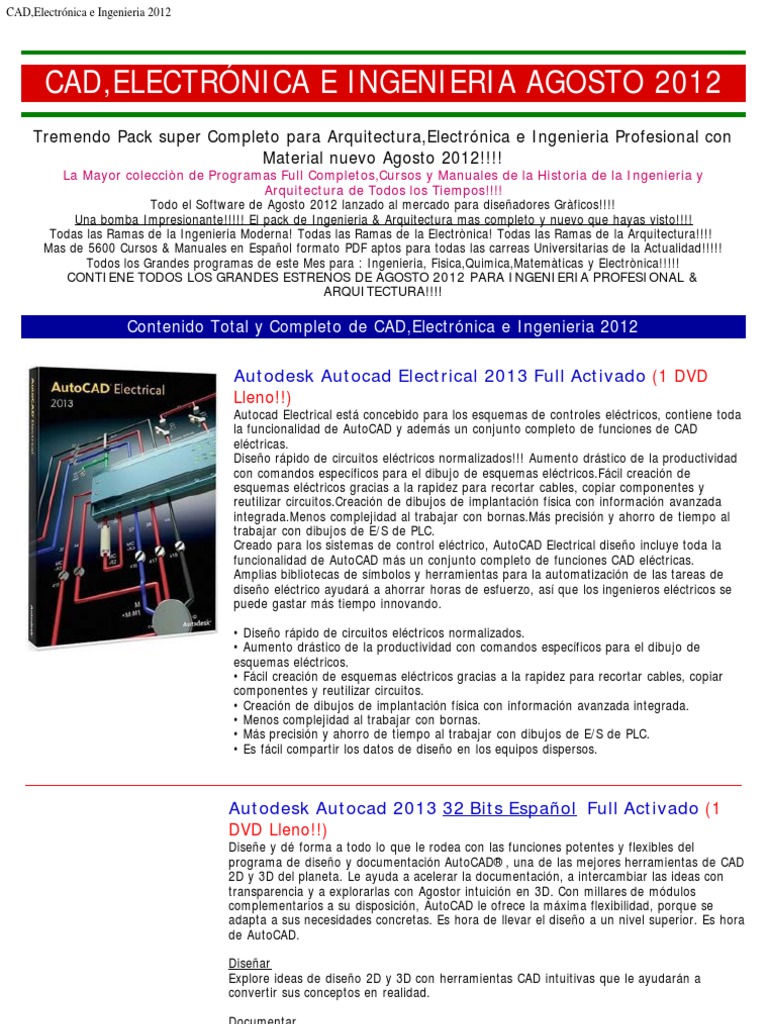 CAD,Electrónica e Ingenieria 2012 | PDF | Autodesk | Software
