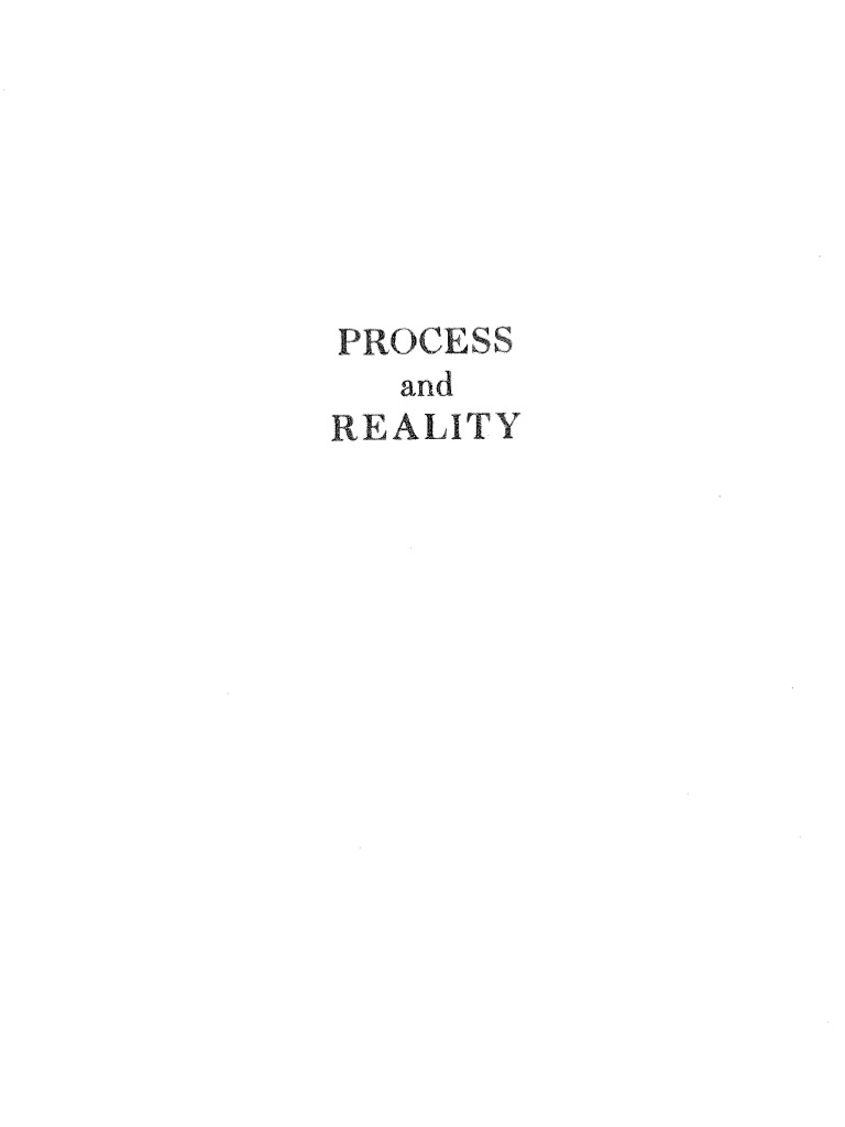 Whitehead, Alfred North-Process and Reality | PDF