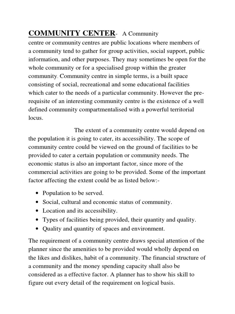 Community Centre | Download Free PDF | Public Toilet | Community