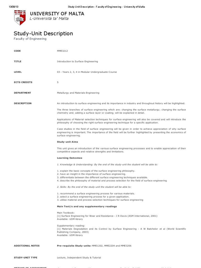 Intro to Surface Engineering Course | PDF | Surface Science | Engineering