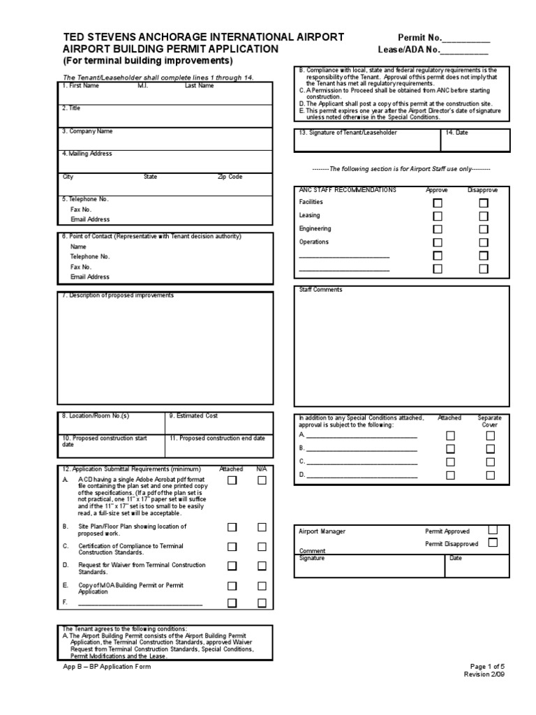 Airport Building Permit Application Guide | PDF | Lease | Leasehold Estate