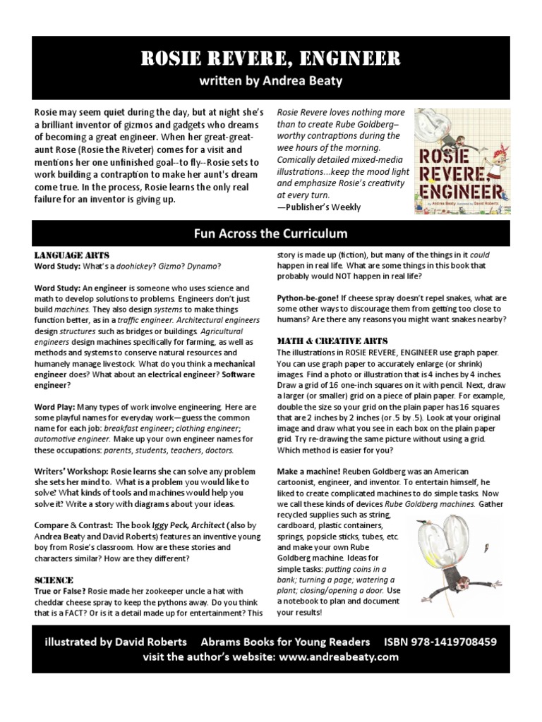 Rosie Revere Engineer Teacher Guide | PDF | Engineer | Common Core ...