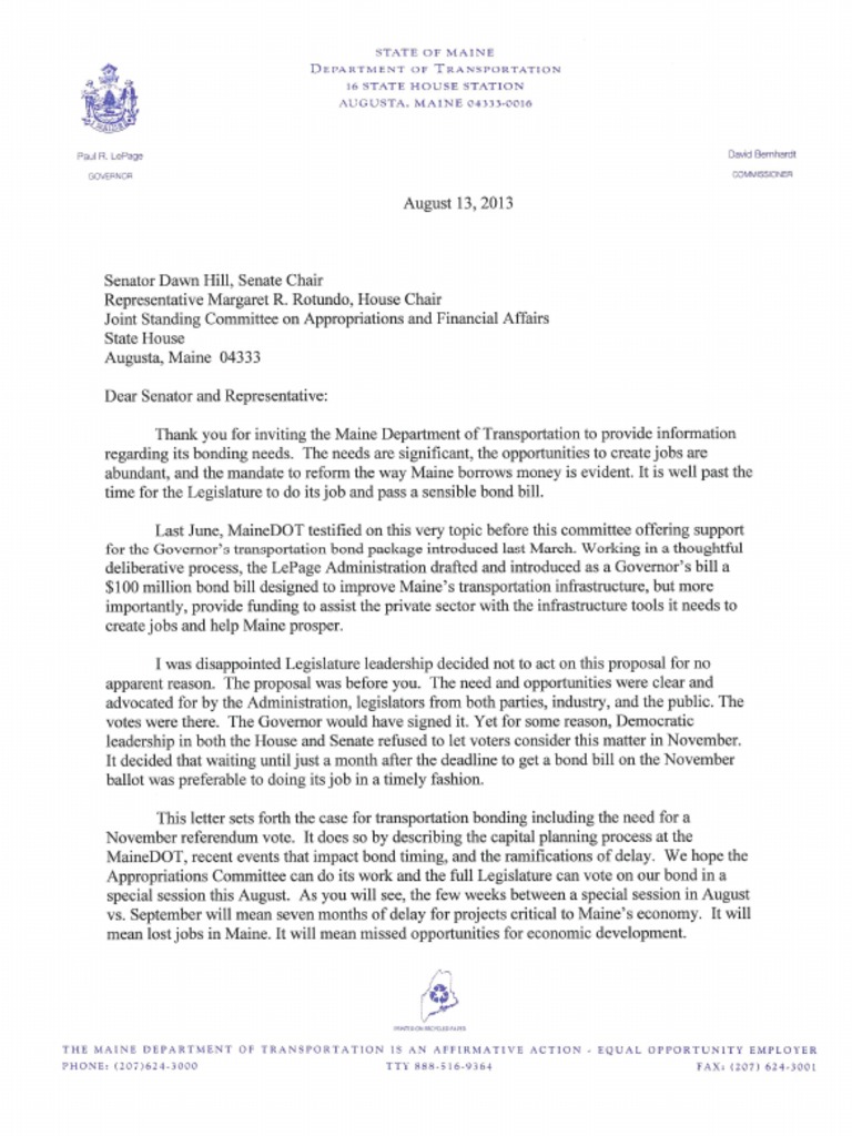 Bernhardt Letter To Appropriations Committee | PDF
