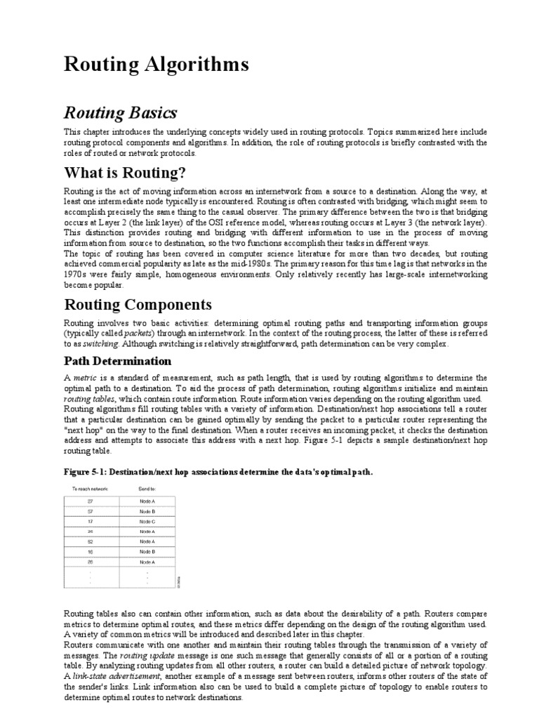 Routing Algorithms PDF | PDF | Routing | Router (Computing)