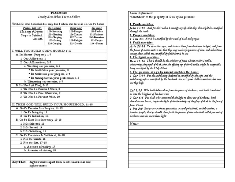 Psalm 132 Outline | PDF | Sanctification | Psalms