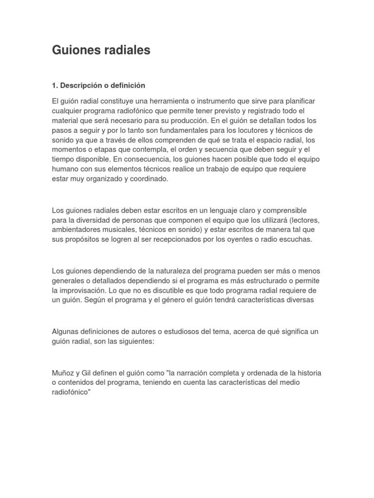 Guion Radial | PDF | Radio | Medios de comunicación)