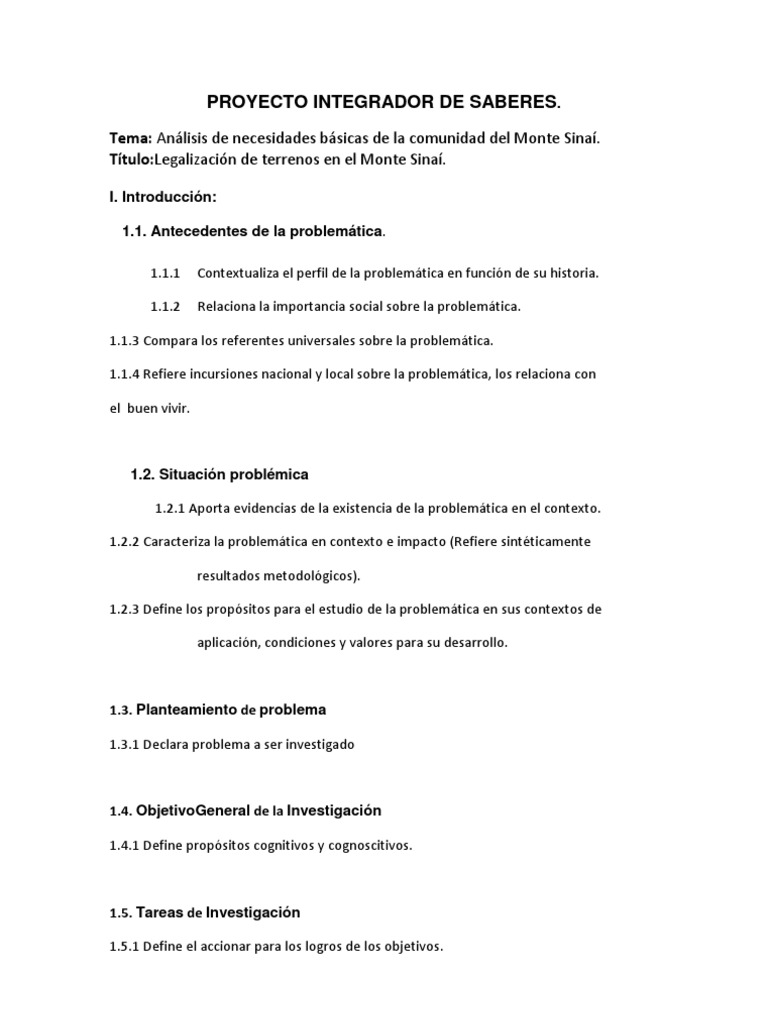 Proyecto Integrador de Saberes 1 | PDF | Chabolas | Science