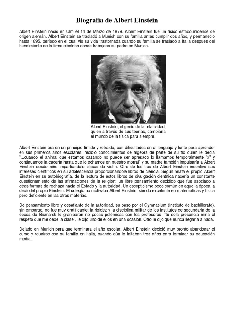 Albert Einstein | Descargar gratis PDF | Albert Einstein | Relatividad ...