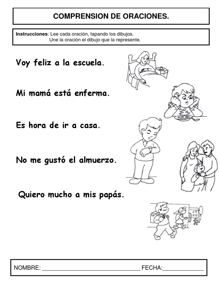 Comprensión Lectora con Dibujos | PDF