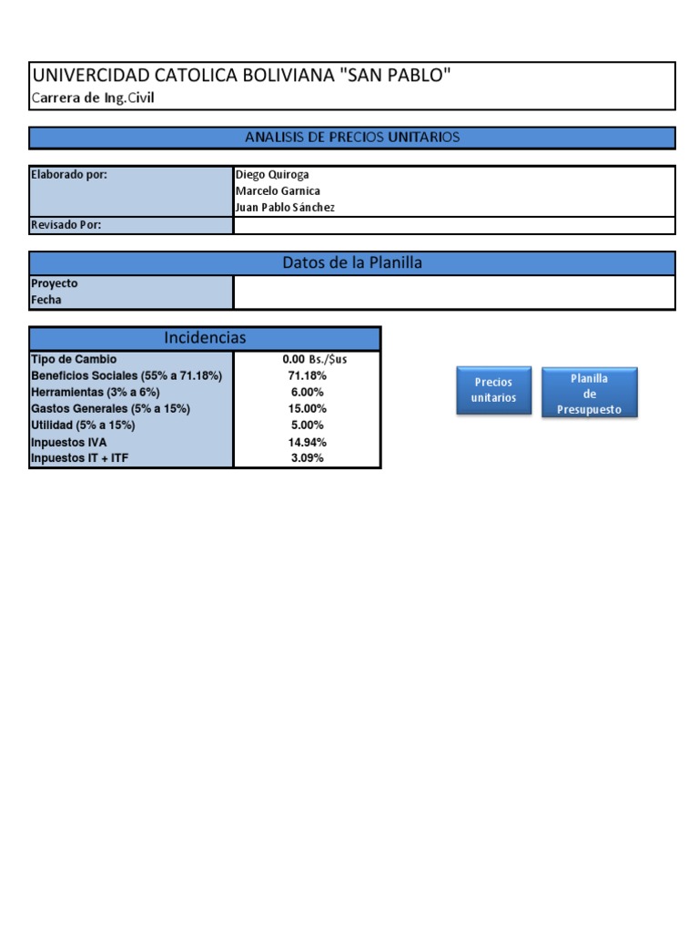 Proyecto Direccion de Obras (Presupuesto) | PDF | Materiales de ...