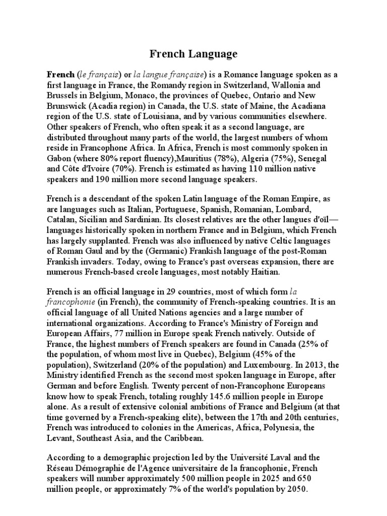 French Language | PDF | French Language | Languages