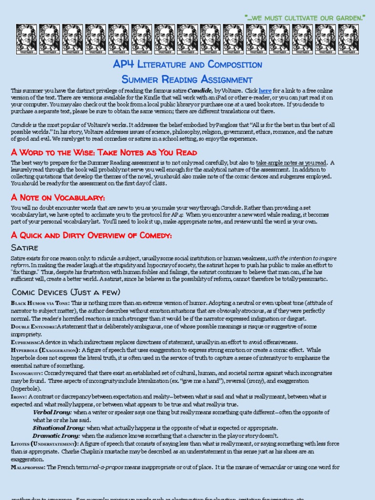 Candide Reading Questions | PDF | Candide | Comedy