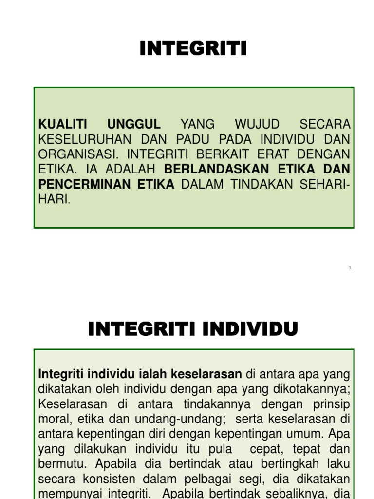 Maksud Integriti | PDF
