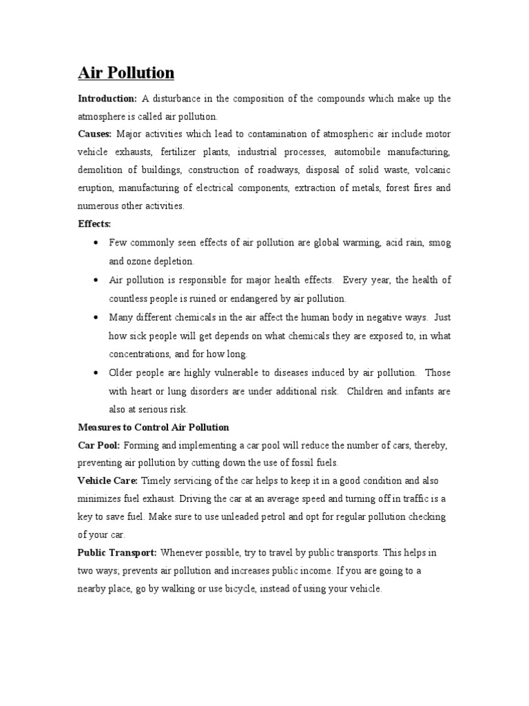 Air Pollution Water Pollution Noise Pollution Soil Pollution Radiation ...