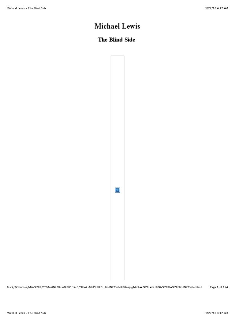 The Blind Side - Michael Lewis | PDF | Quarterback | Washington Redskins