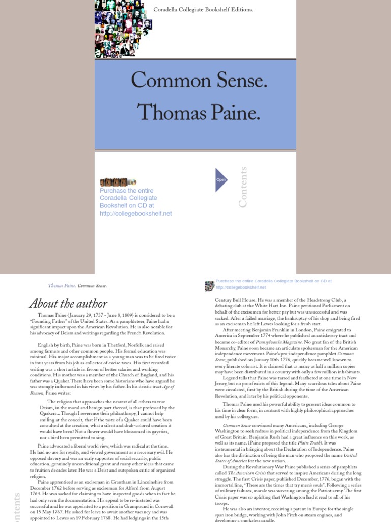 Thomas Paine - Common Sense | PDF | Thomas Paine | Monarchy