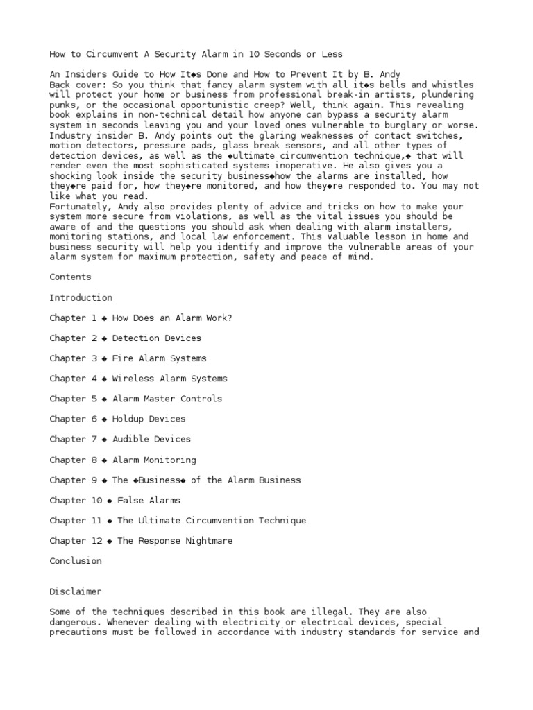 Alarm Bypass | PDF | Security Alarm | Switch