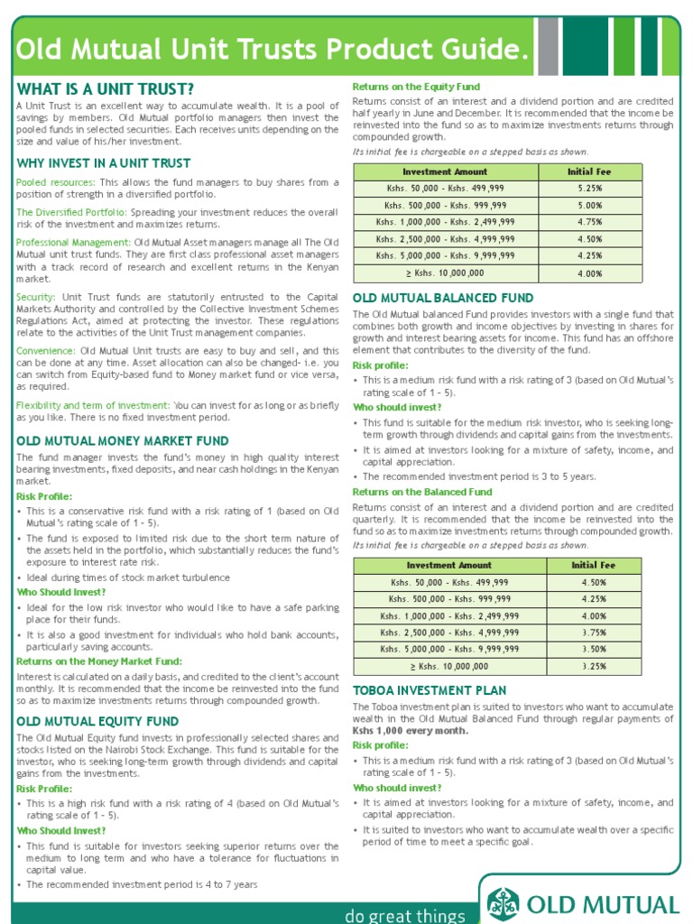 Unit Trust Products-1 PDF | PDF | Investor | Investing