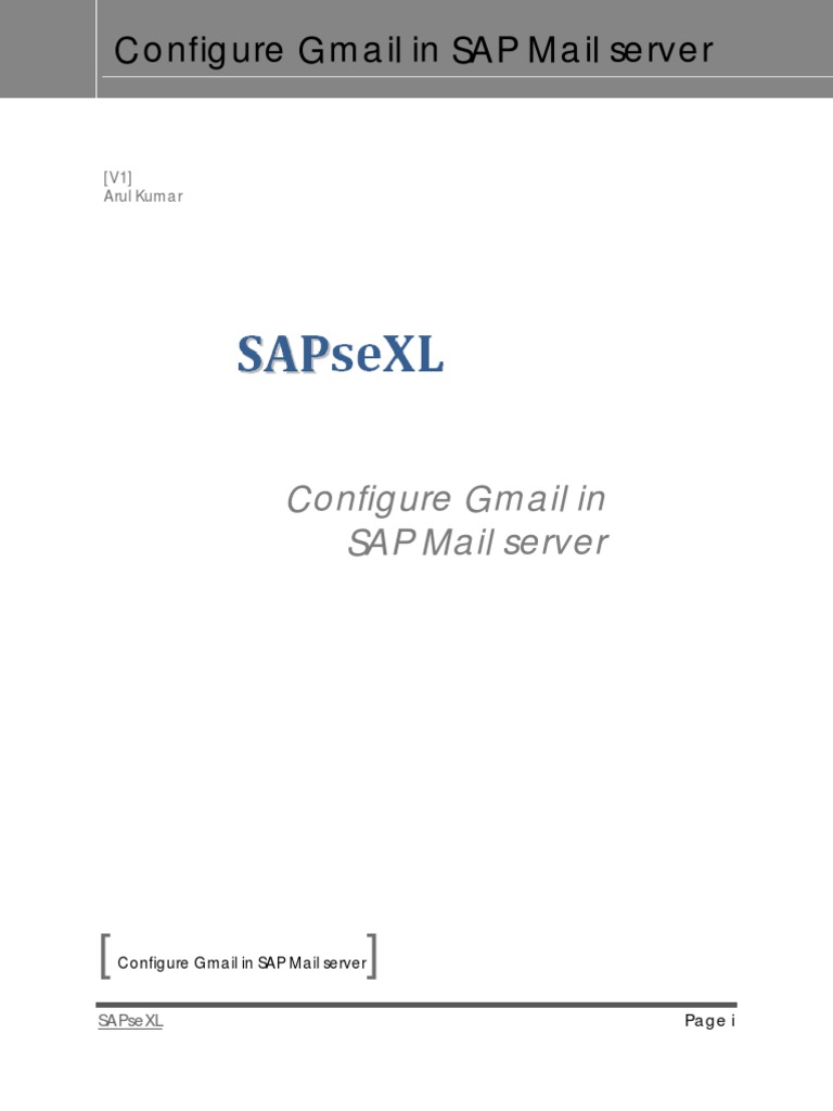 How To Configure Gmail in Sap Mail Server v1 | PDF | Gmail | Computer ...