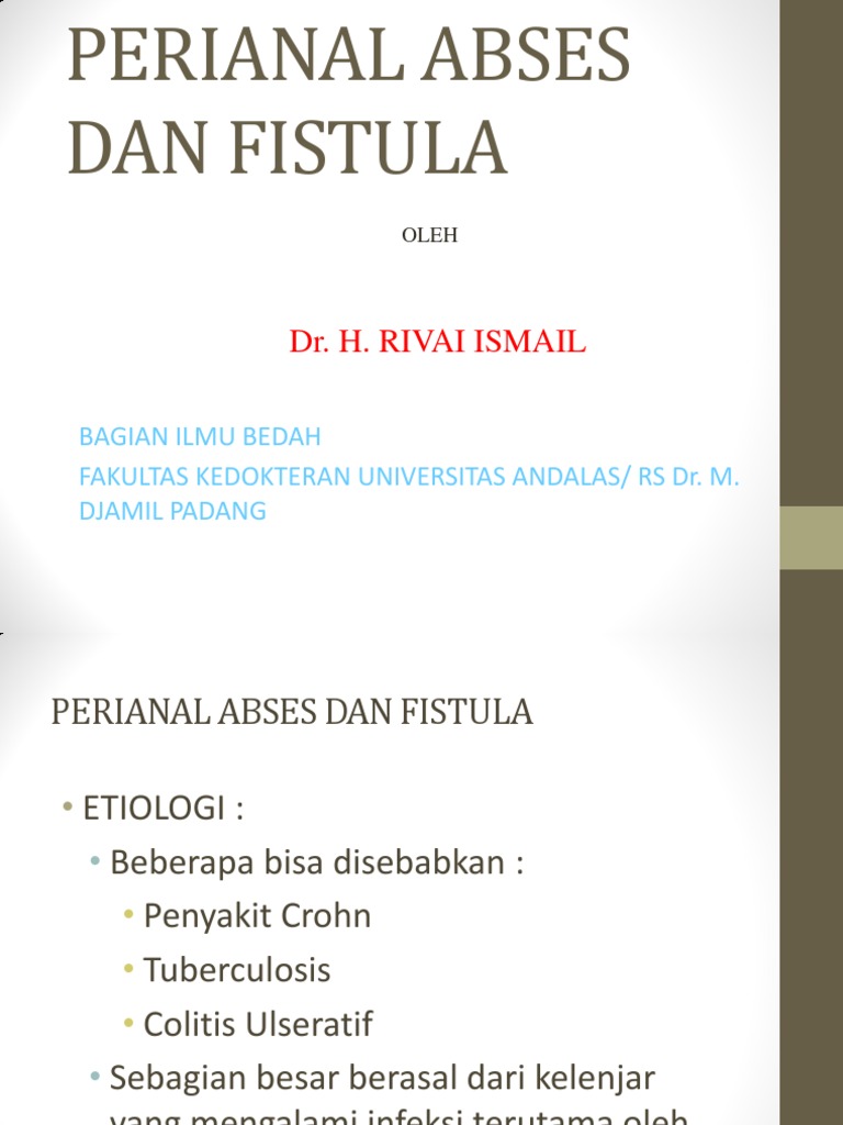 Perianal Abses & Fistula | PDF