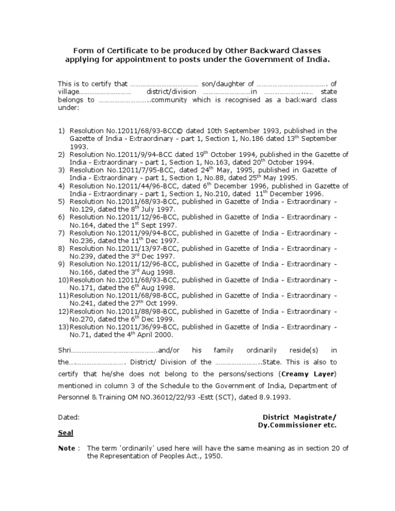 Other Backward Caste | PDF | Warfare Of The Industrial Era | Unrest