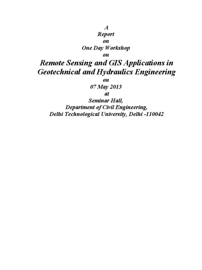 Report On Workshop | PDF | Remote Sensing | Engineering