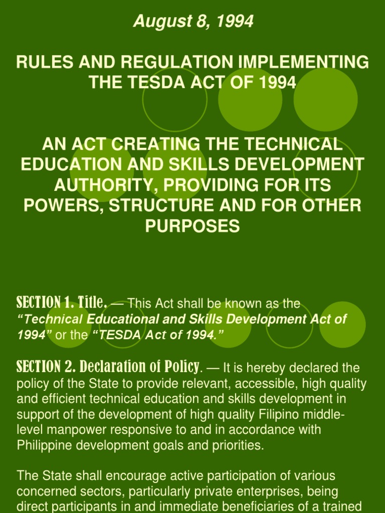 Republic Act 7796-Grendell | PDF | Vocational Education | Apprenticeship