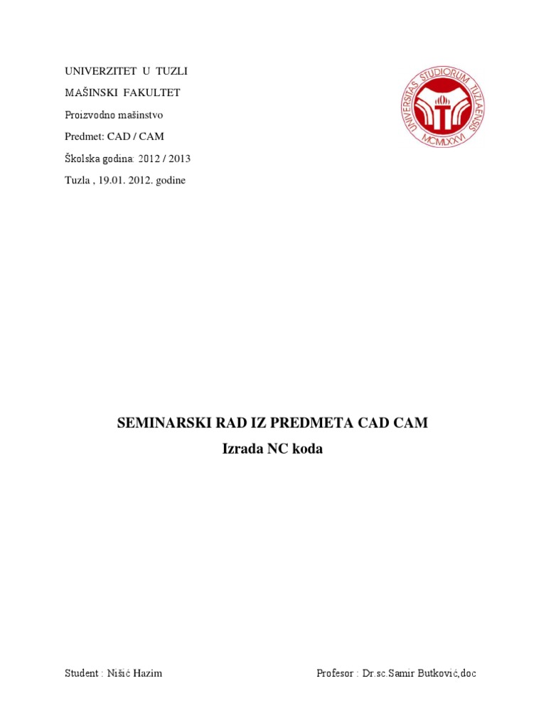 Seminarski Rad Iz Cad Cam | PDF