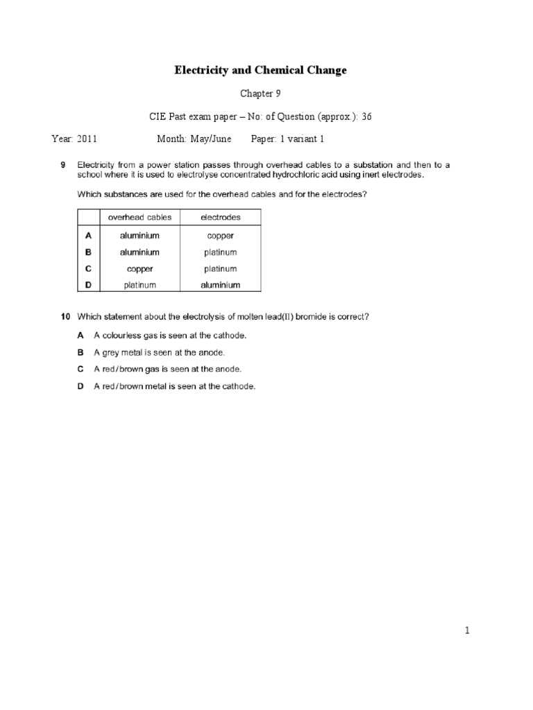 ElectricityandChemicalChange Chap9 | PDF | Teaching Methods & Materials
