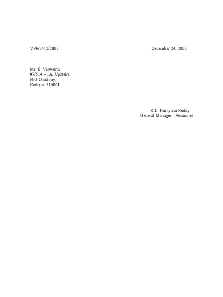 VPP/2412/2003 Personnel Document | PDF