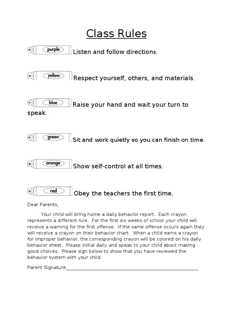 Classroom Behavior Guidelines | PDF
