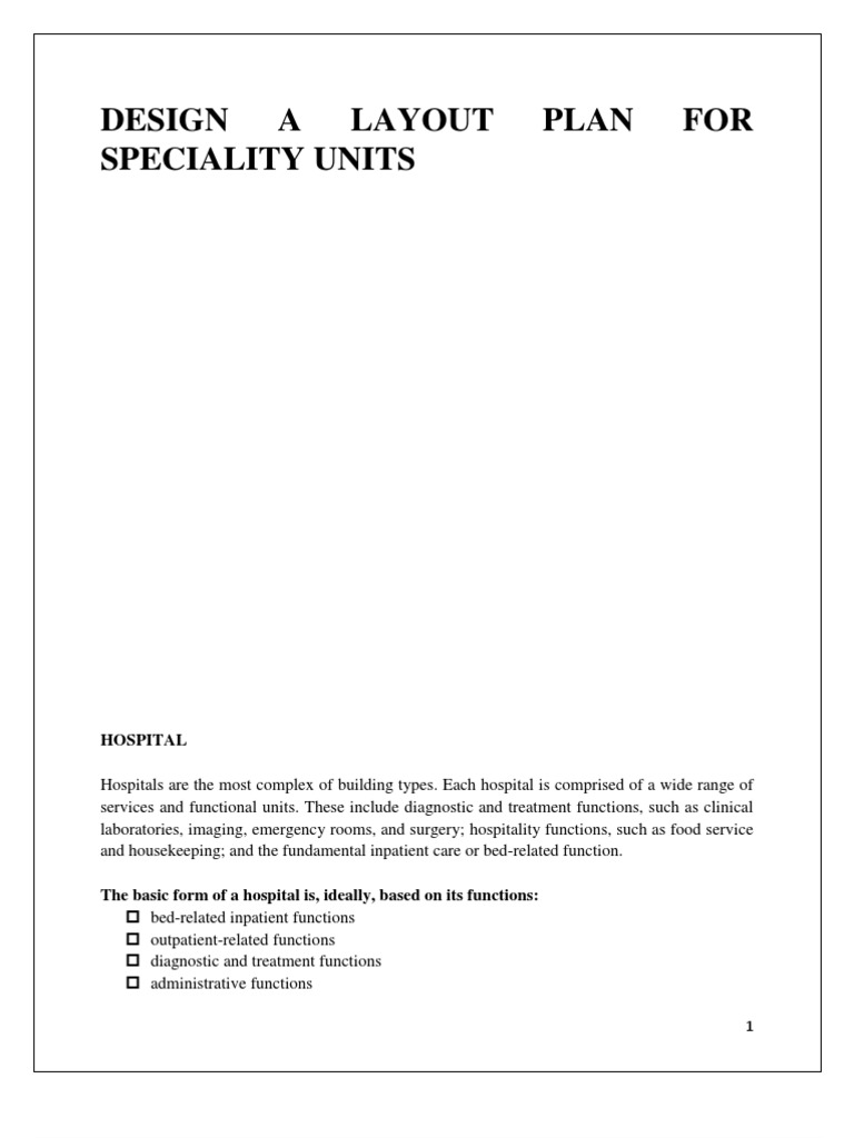 Design A Layout Plan For Speciality Units To Print 2012 | PDF ...