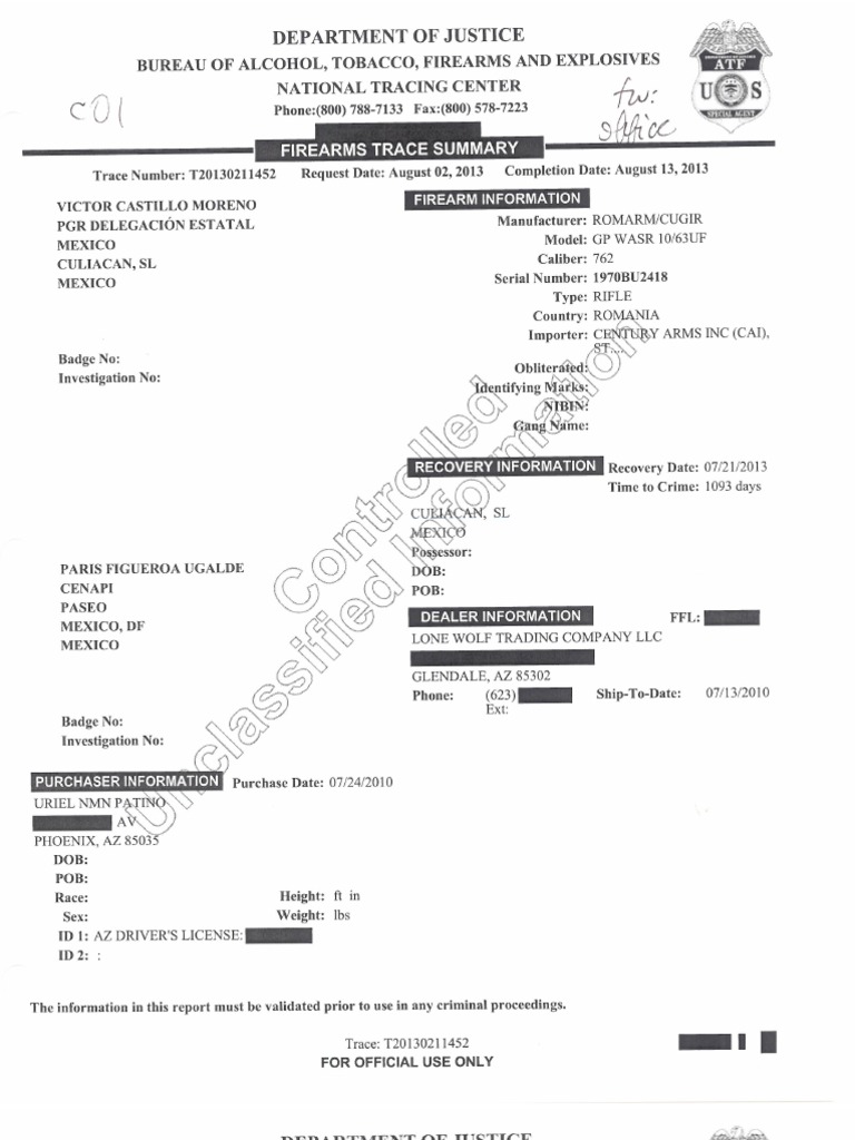 DOJ Gun Documents | PDF