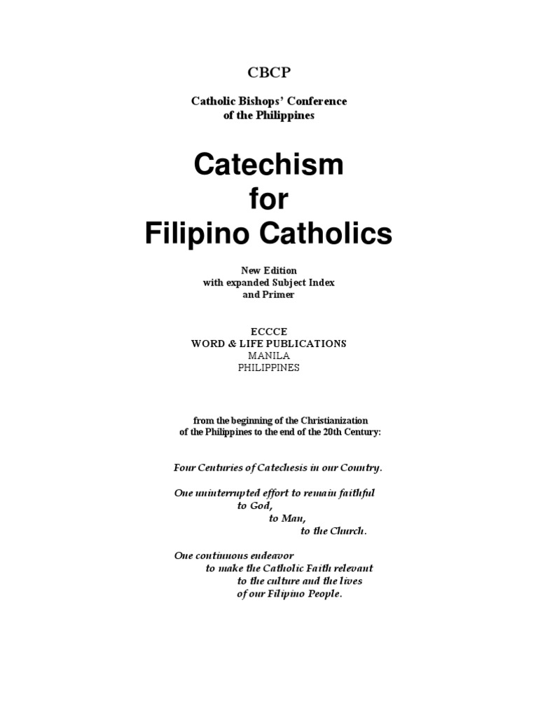 Catechism For Filipino Catholics Book | PDF | Catechism | Eucharist