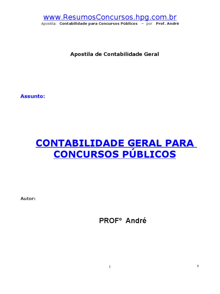 Contabilidade Geral Concursos | PDF