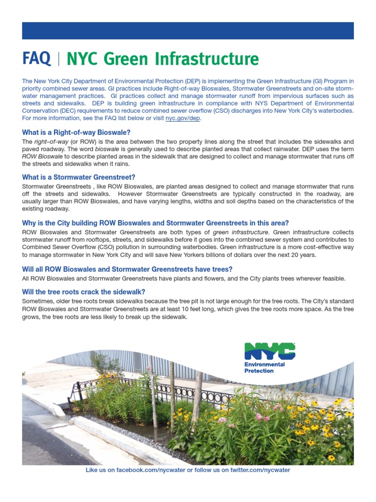 FAQ: NYC Green Infrastructure Plan | PDF | Green Infrastructure ...