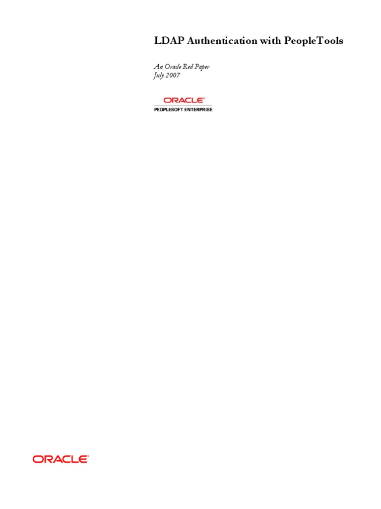 PeopleSoft LDAP Red Paper SSO | PDF