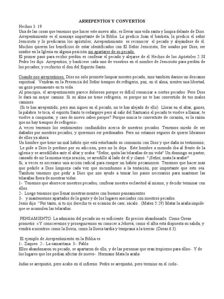 Arrepentíos y Convertíos | PDF | Pecado | Creencia religiosa y doctrina