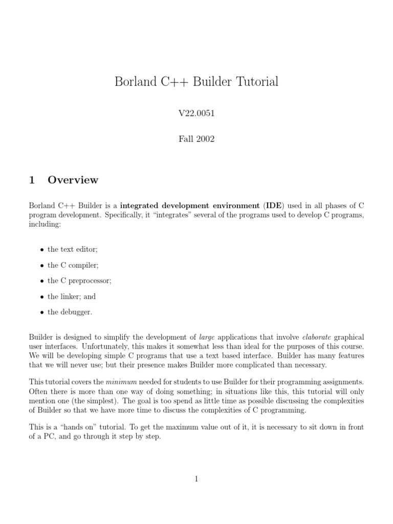 Tutorial Borland C++ Builder | PDF | C (Programming Language) | Dialog Box