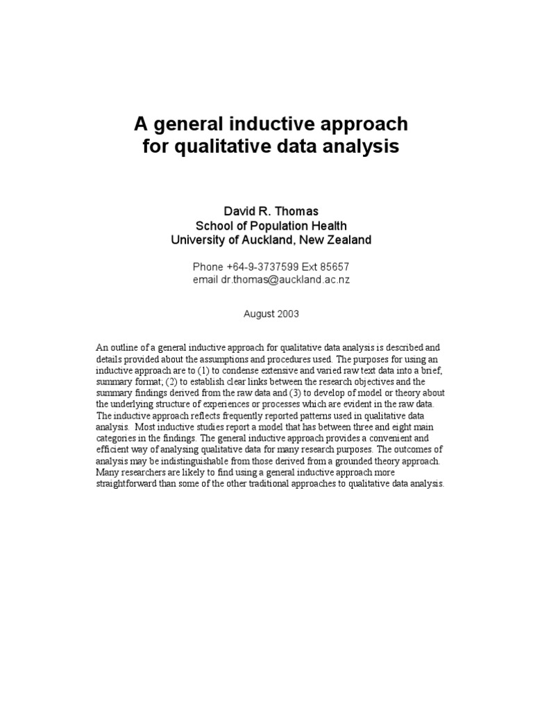A General Inductive Approach Qualitative Research Data Analysis