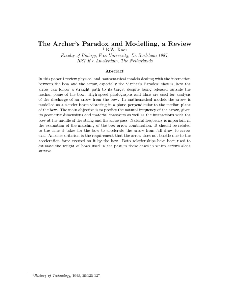 Archer's Paradox | PDF | Arrow | Archery