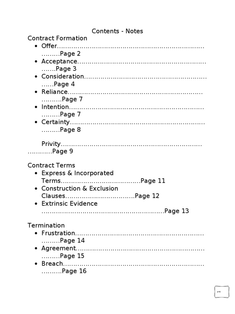 Contracts Exam Notes | PDF | Contractual Term | Offer And Acceptance