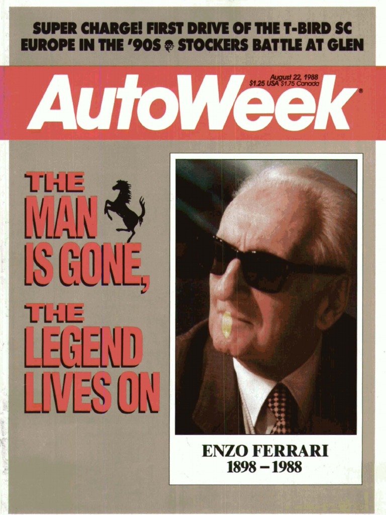 Aug. 22, 1988 Autoweek - The Death of Enzo Ferrari | PDF | Audi | Toyota