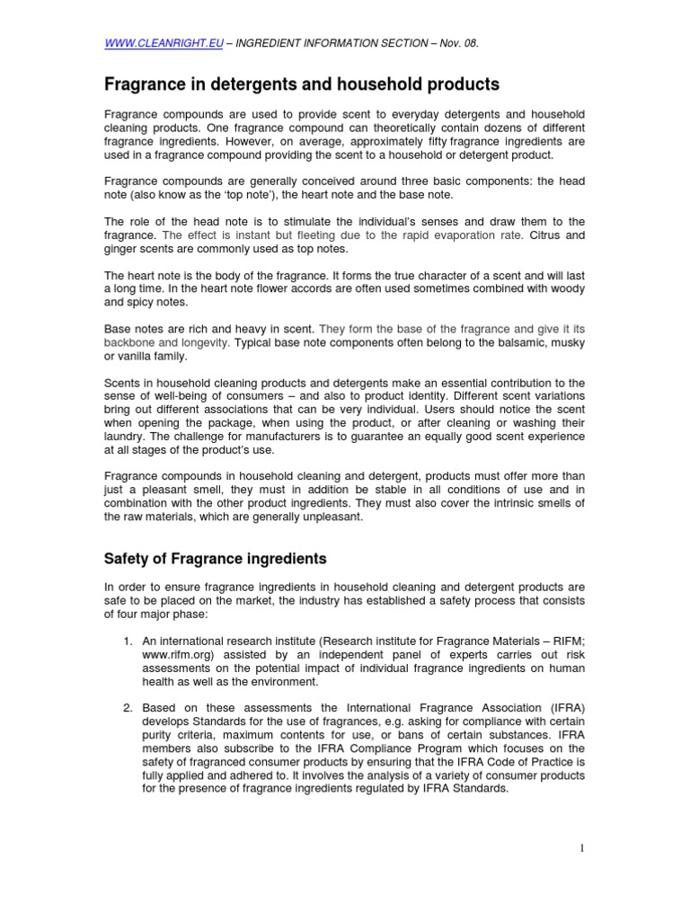 Fragrance Leaflet | PDF | Perfume | Allergy