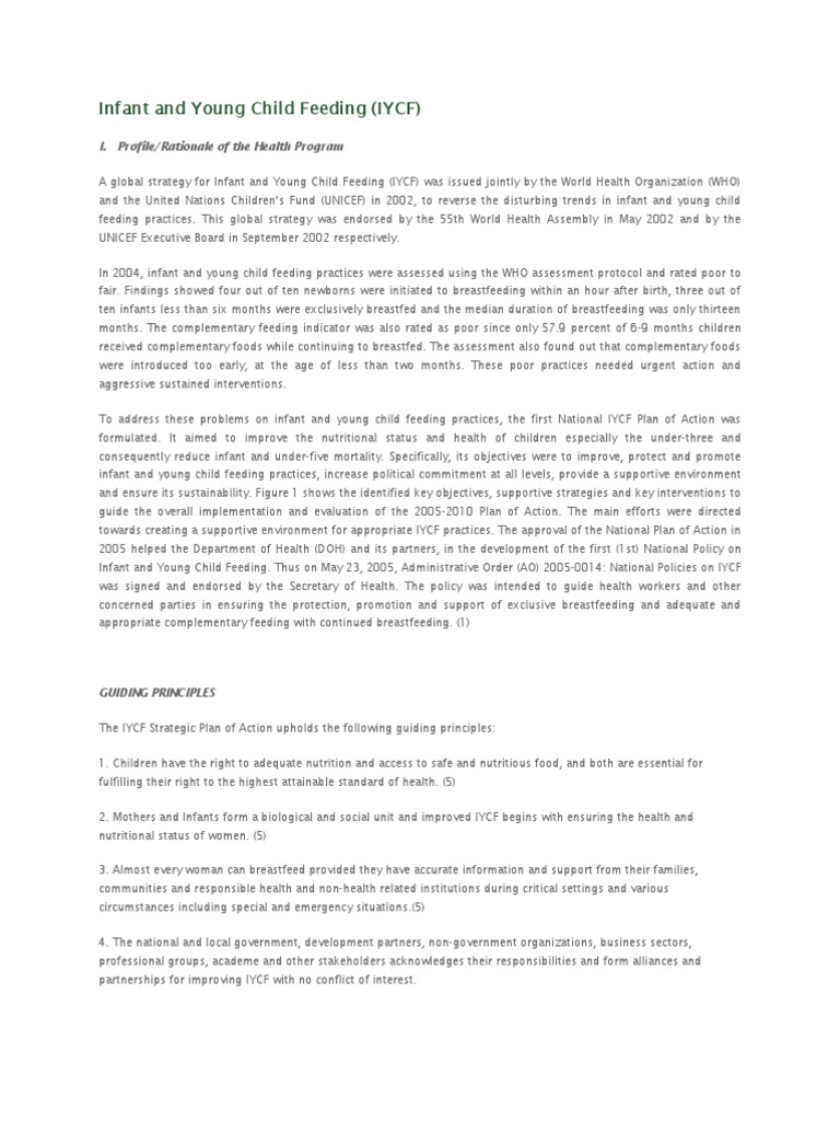 Infant and Young Child Feeding | PDF | Breastfeeding | Infants