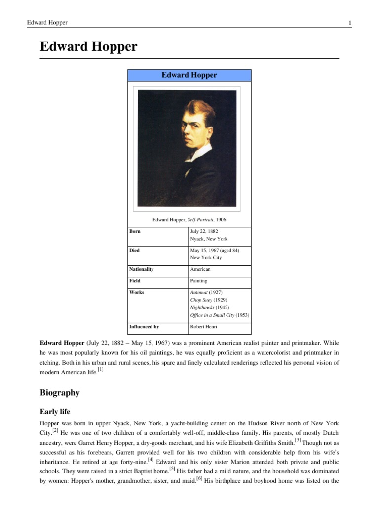 Edward Hopper | PDF | Paintings | Arts (General)